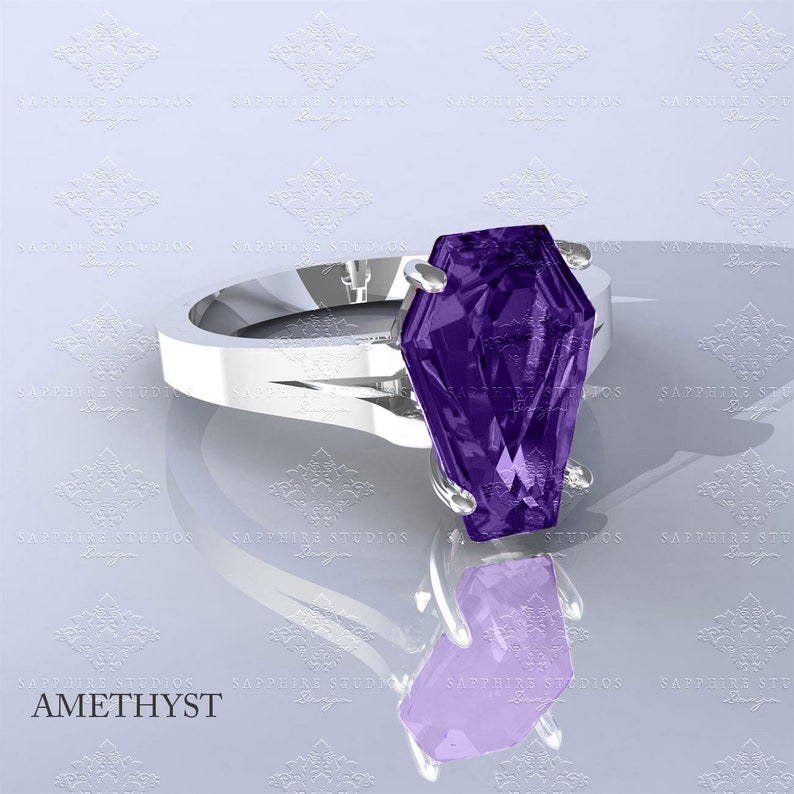 Autumn Sterling Silver Natural Coffin Cut Ring Choose your | Etsy