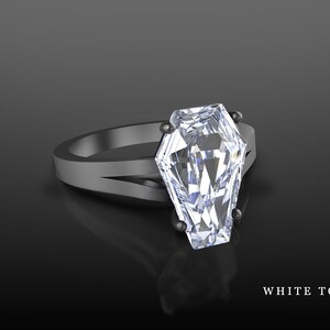 Autumn 10k Black Gold Natural Coffin Cut Ring - Etsy