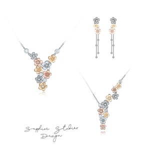 Three-tone ‘512’ Sterling Silver Necklace – ‘cherry Blossom' Collection ...