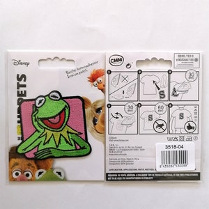 Iron on Patches the Muppets Kermit the Frog Disney Comic Children Green ...