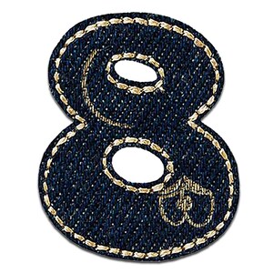 Iron on Patches - Number / Digit Blue - All Numbers Can Be Selected ...