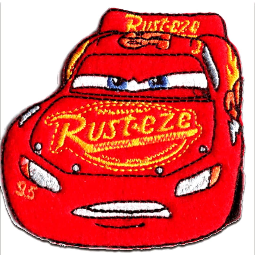 Iron on patches - CARS 3 "RUST-EZE" Disney - red - 6,5x6,4cm ...