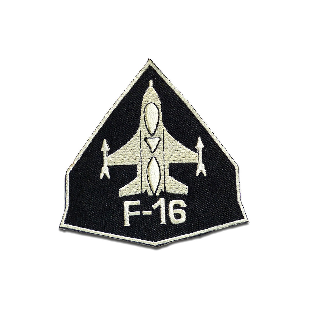 Iron on Patches - F-16 Army - Black - 7,0x9,0cm - Application Embroided ...