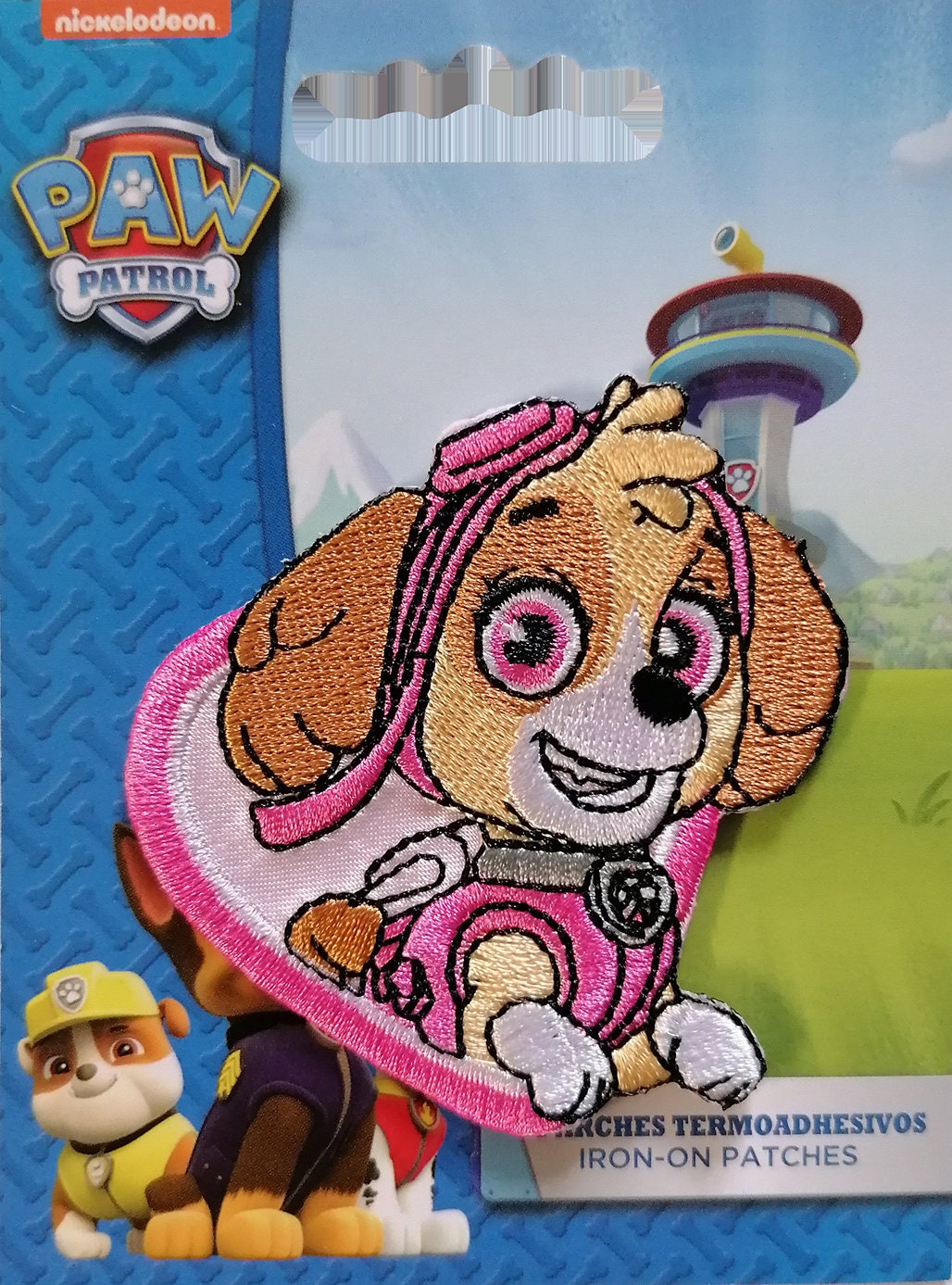 Iron on Patches - PAW PATROL "skye" - Pink - 6,8x6,3cm - Application ...