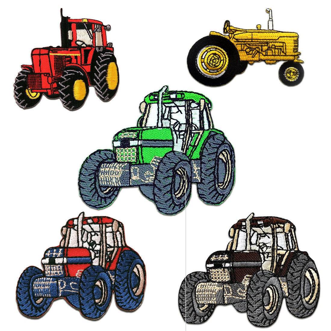 Tractor Set 5 pieces Iron on patches adhesive emblem | Etsy