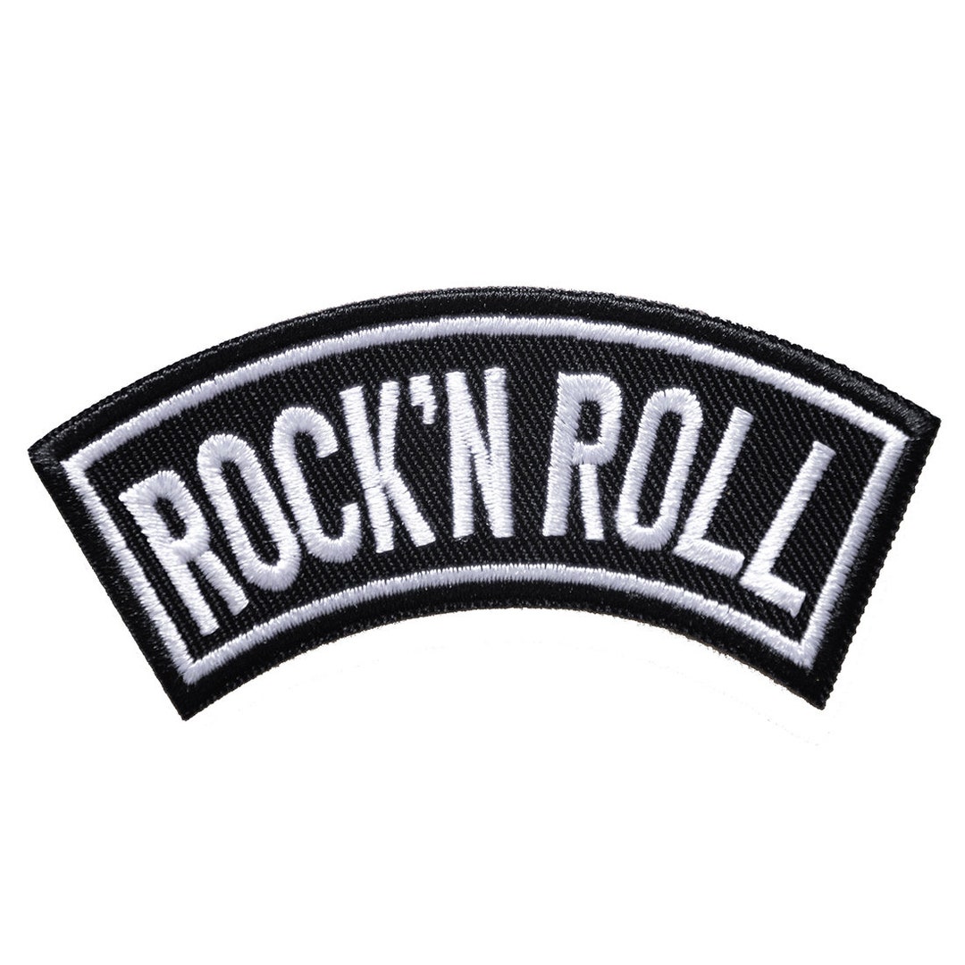 Biker TAB Rock N Roll Motorcycle Rocker - Iron on Patches, Size - 9 X 4 ...