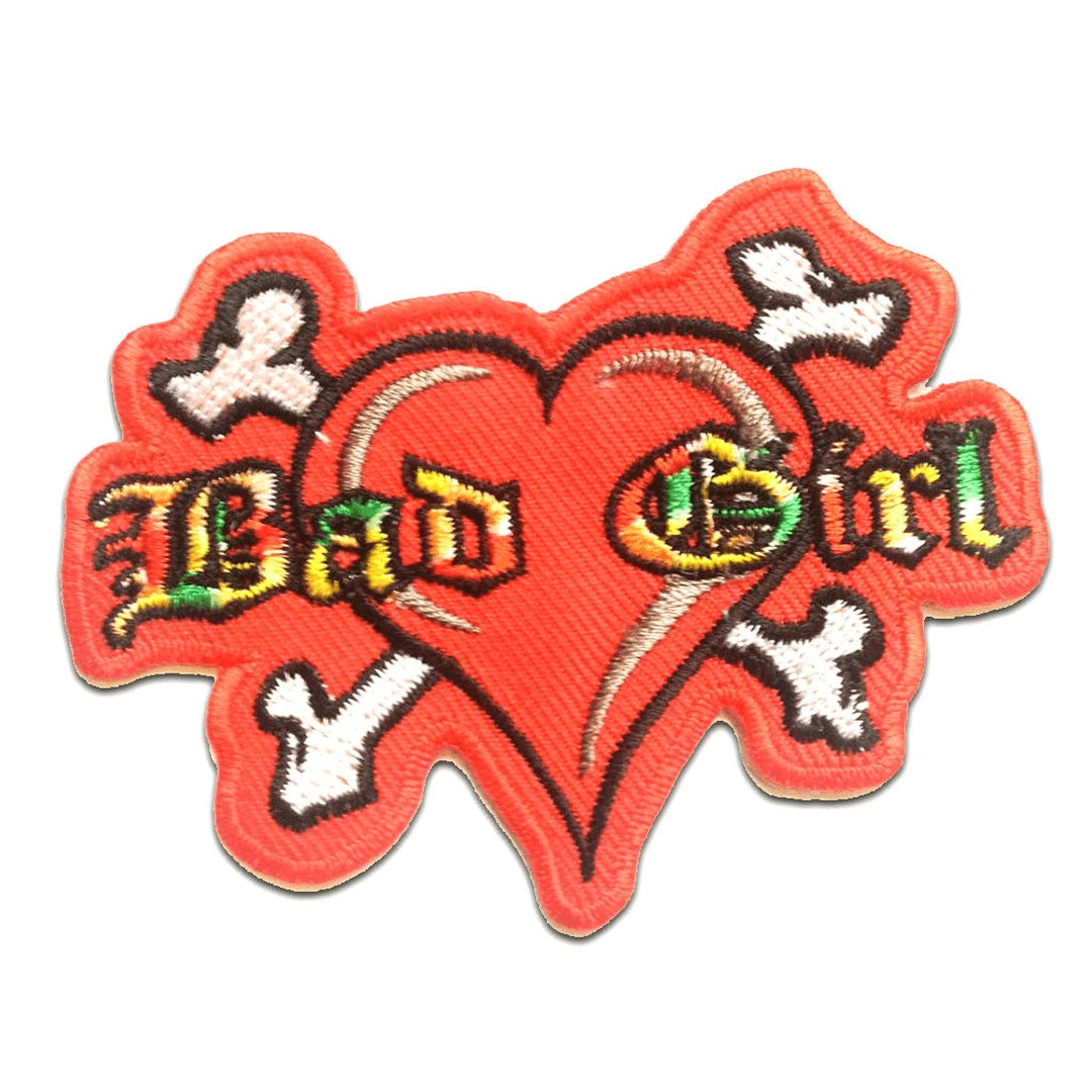 Iron on patches BAD GIRL BIKER red 8.4x6.4 Application Embroided badges - Etsy España