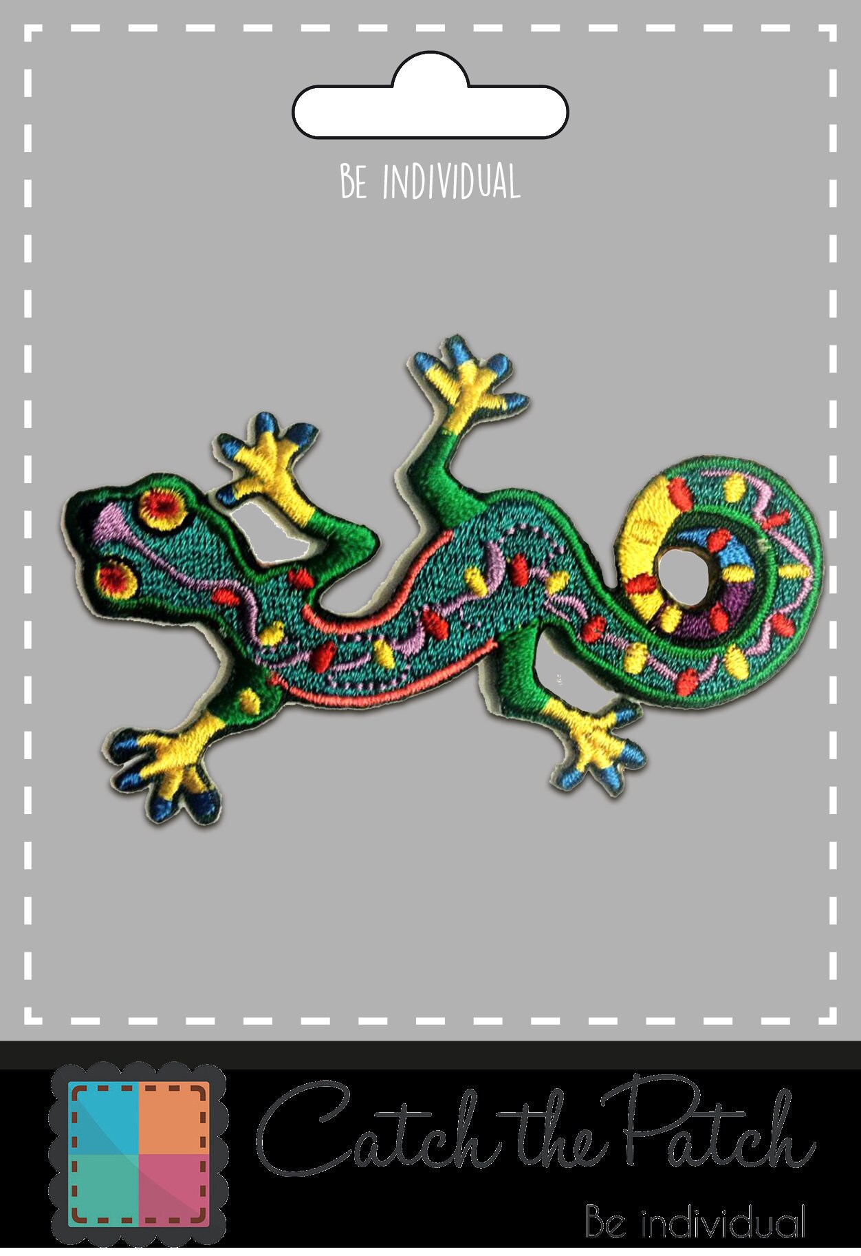 Iron on Patches - Gecko Salamander Animal - Green - 9.4x6 Application ...