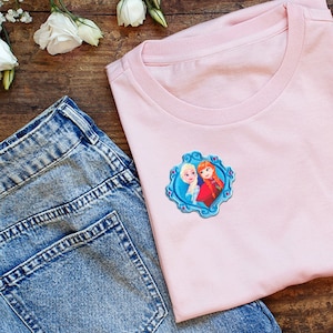 Iron on Patches - Disney FROZEN "elsa & ANNA 2" - Blue - 7,3x7cm ...