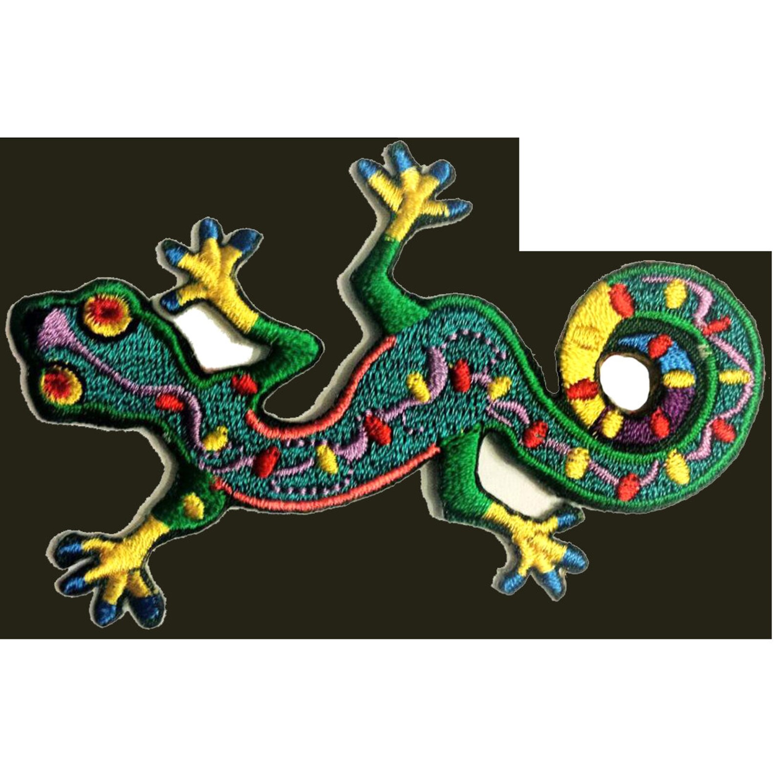 Iron on Patches - Gecko Salamander Animal - Green - 9.4x6 Application ...