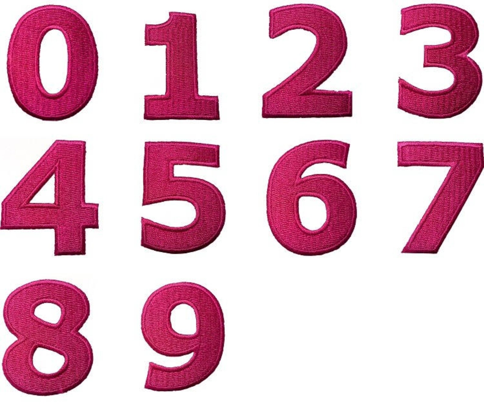 Aufnäher/aufbügler Zahl/ziffer Pink Alle Zahlen Einzeln Auswählbar zahl ...
