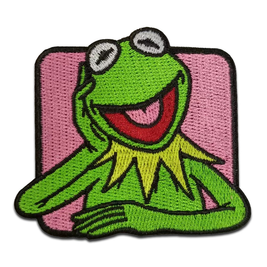 Iron on Patches the Muppets Kermit the Frog Disney Comic Children Green ...