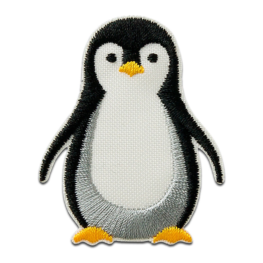 Iron on Patches - Recycl Patch Penguin Animal Antarctic Think Green - Application Embroided ...