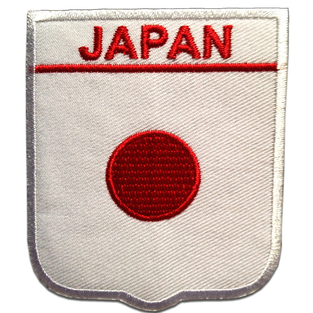 Iron on Patches - Japan Flag Banner - White - 6,5x7,5cm - Application ...