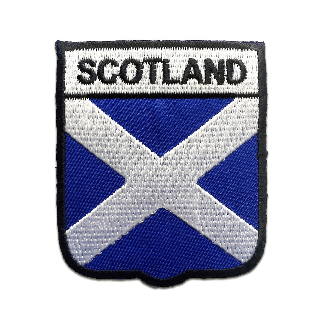 Iron on Patches - Scotland Flag Banner - White - 7,1x6,1cm ...