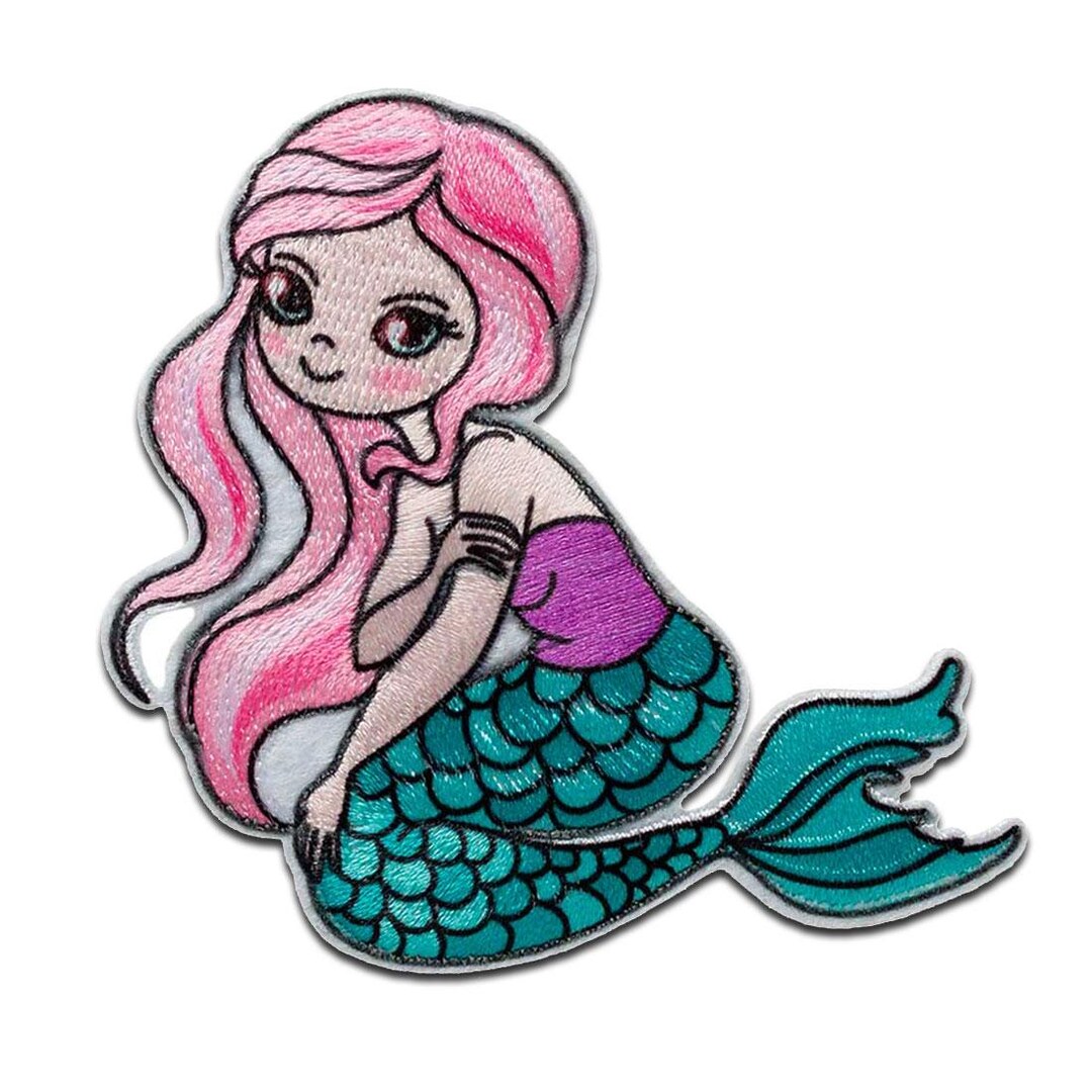 Mermaid - Iron on Patches Adhesive Emblem, Size - 2.68 X 2.87 Inch - Etsy