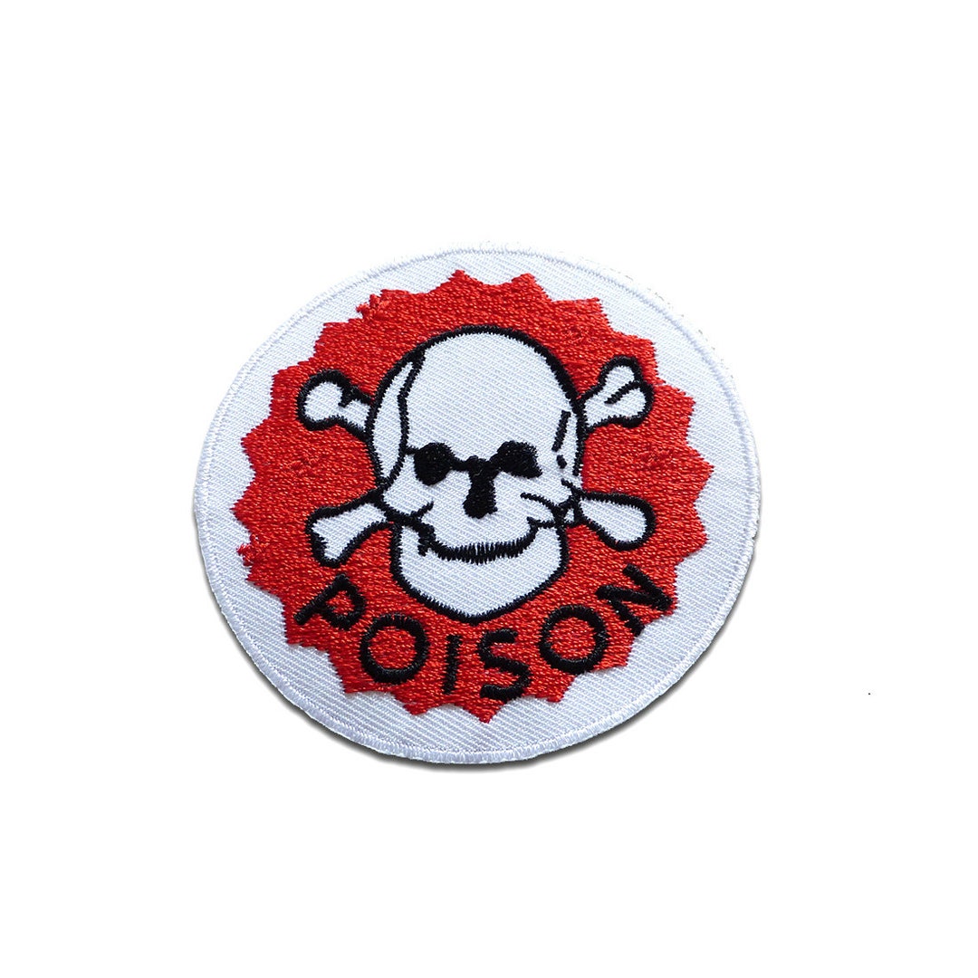 Iron on Patches - Poison Warning Logo - Red - Ø7 - Application ...