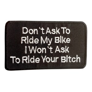 Iron on Patches - Don´t Ask To... Biker – Black – 10,5x6,3cm - Application Badges - Etsy