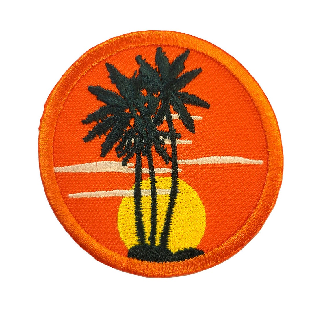 Sunset Palm - Iron on Patches Adhesive Emblem Stickers , Size - 6 X 5 ...