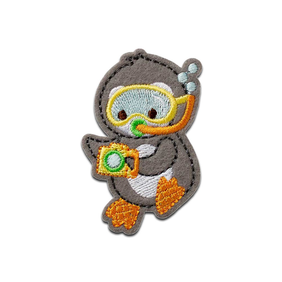 Diving Penguin Animal - Iron on Patches Adhesive Emblem, Size - 5,6 X 3 ...