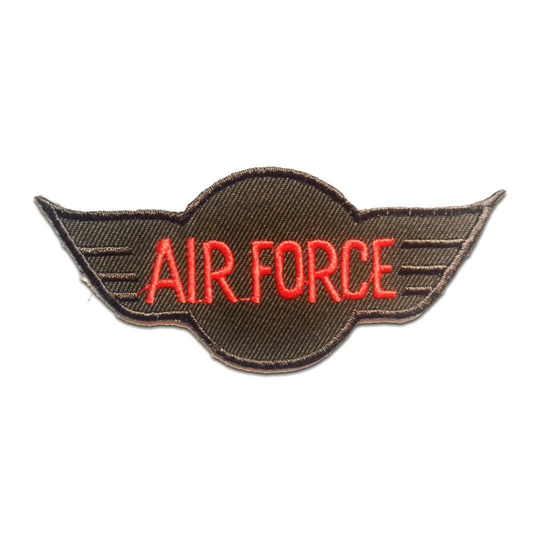 Iron on Patches - AIR FORCE Army - Red - 10x4.4 - Application Embroided ...