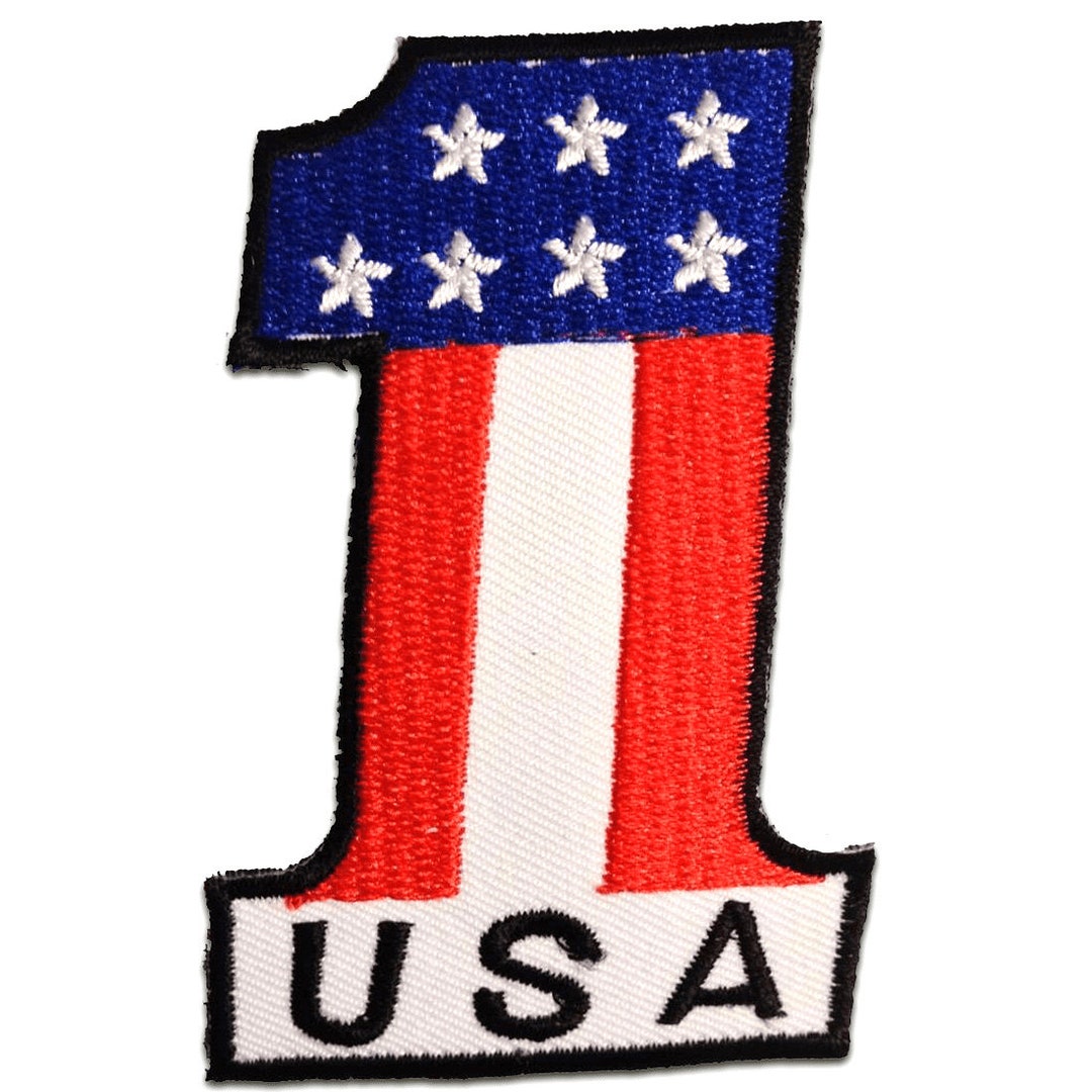 Number 1 Usa No.1 Number One Iron on Patches Adhesive Emblem - Etsy