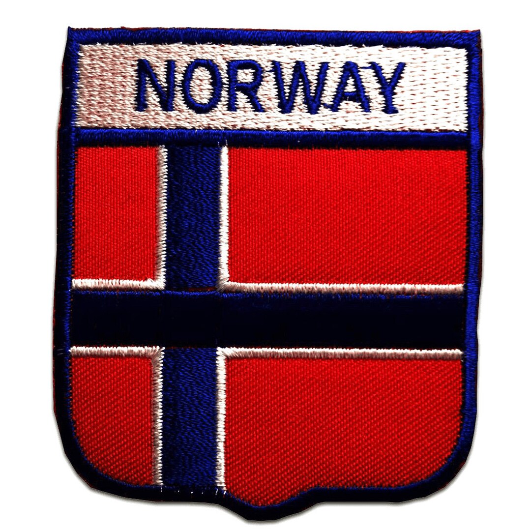 Iron on Patches - Norway Flag Banner - Red - 6,4x7,4cm - Application Badges - Etsy