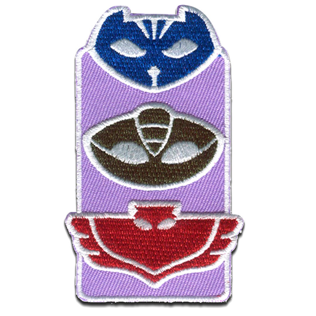 Iron on patches PJ MASKS LOGOS Disney colorful 4,8 x 7,8 cm Application ...