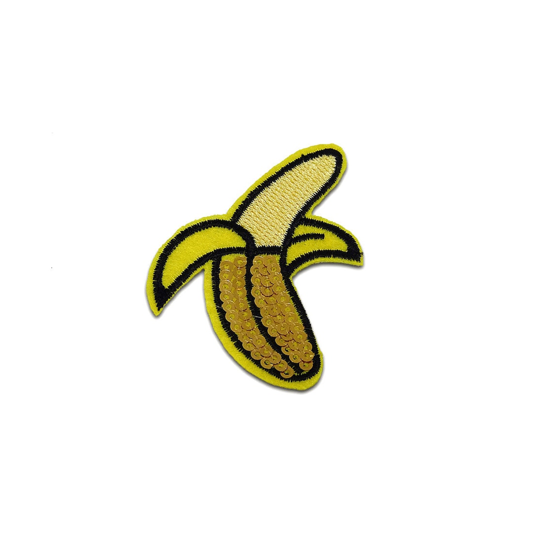 Iron on Patches - Banana Fruit With Sequins – Yellow – 5,7x4,8cm ...