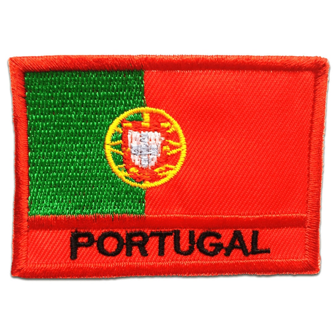 Iron on Patches - Portugal Flag Banner - Red - 7.5x5.3cm - Application ...