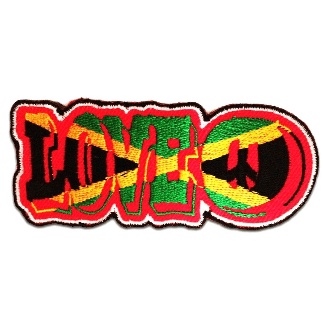 Iron on Patches - LOVE Reggae Hippie - Colorful - 9,5x4cm - Application ...
