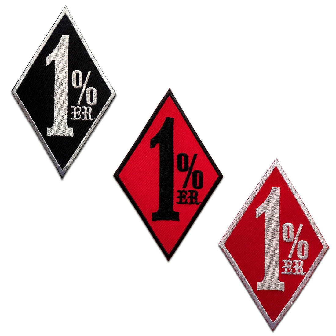 1% Er Biker - Iron on Patches Adhesive Emblem Stickers Appliques, Size ...