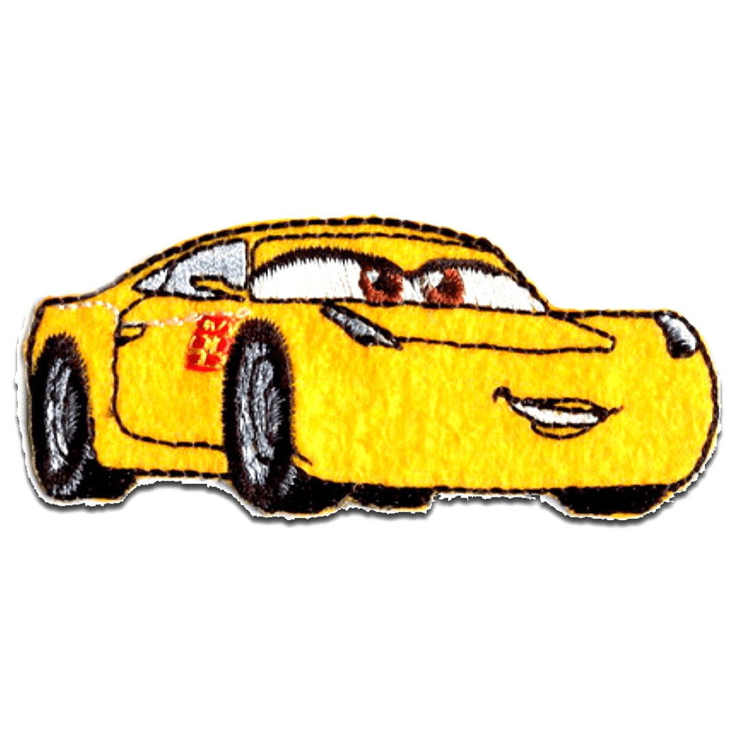 Iron on Patches - CARS 3 "cruz Ramirez" Disney - Yellow - 7,2x3,1cm ...