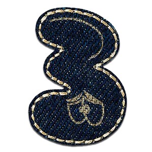Iron on Patches - Number / Digit Blue - All Numbers Can Be Selected ...