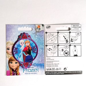 Iron on Patches - Disney FROZEN "elsa & ANNA 1" - Blue - 7x6cm ...