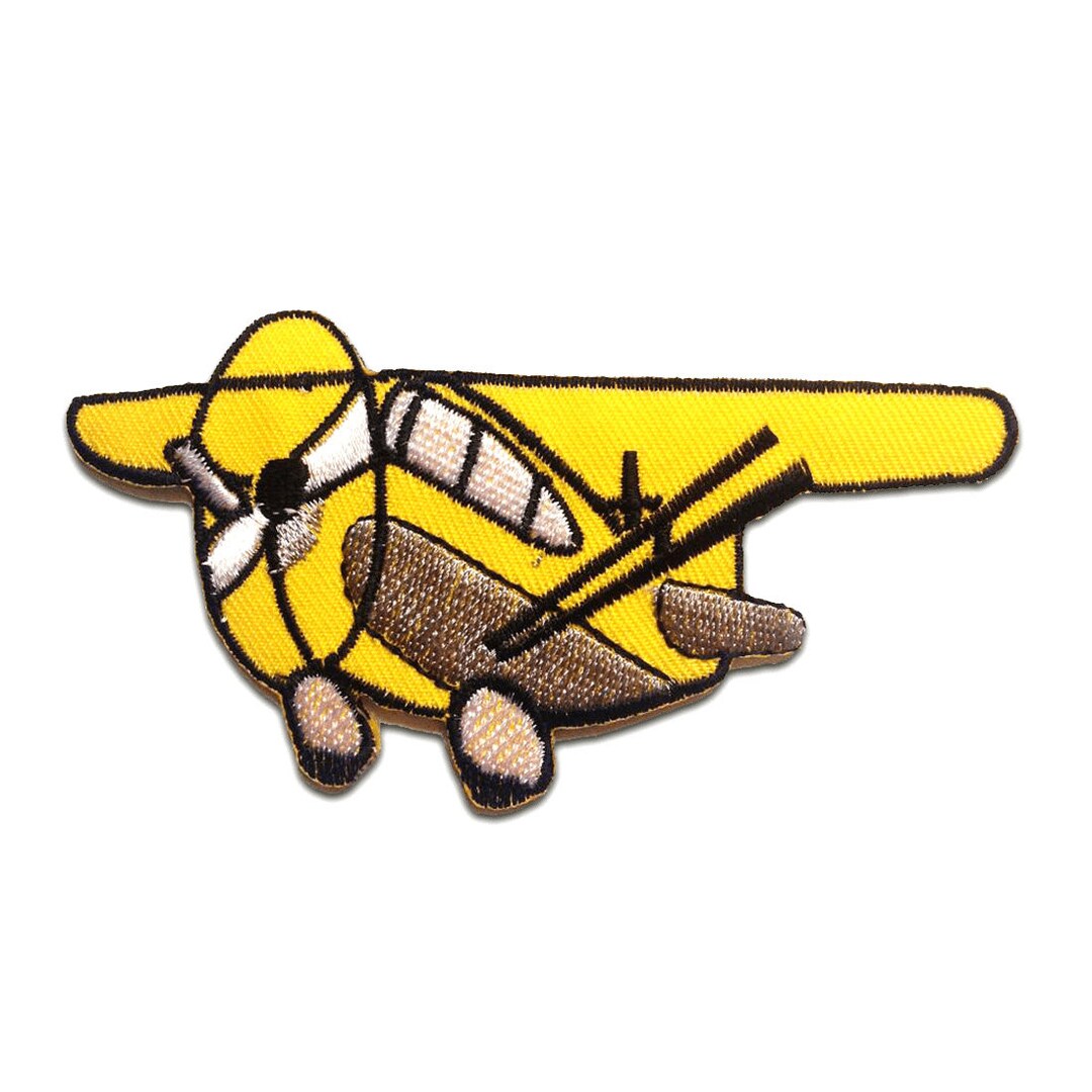 Iron on Patches - Airplane Children - Yellow - 10.3x5.7cm - Application ...