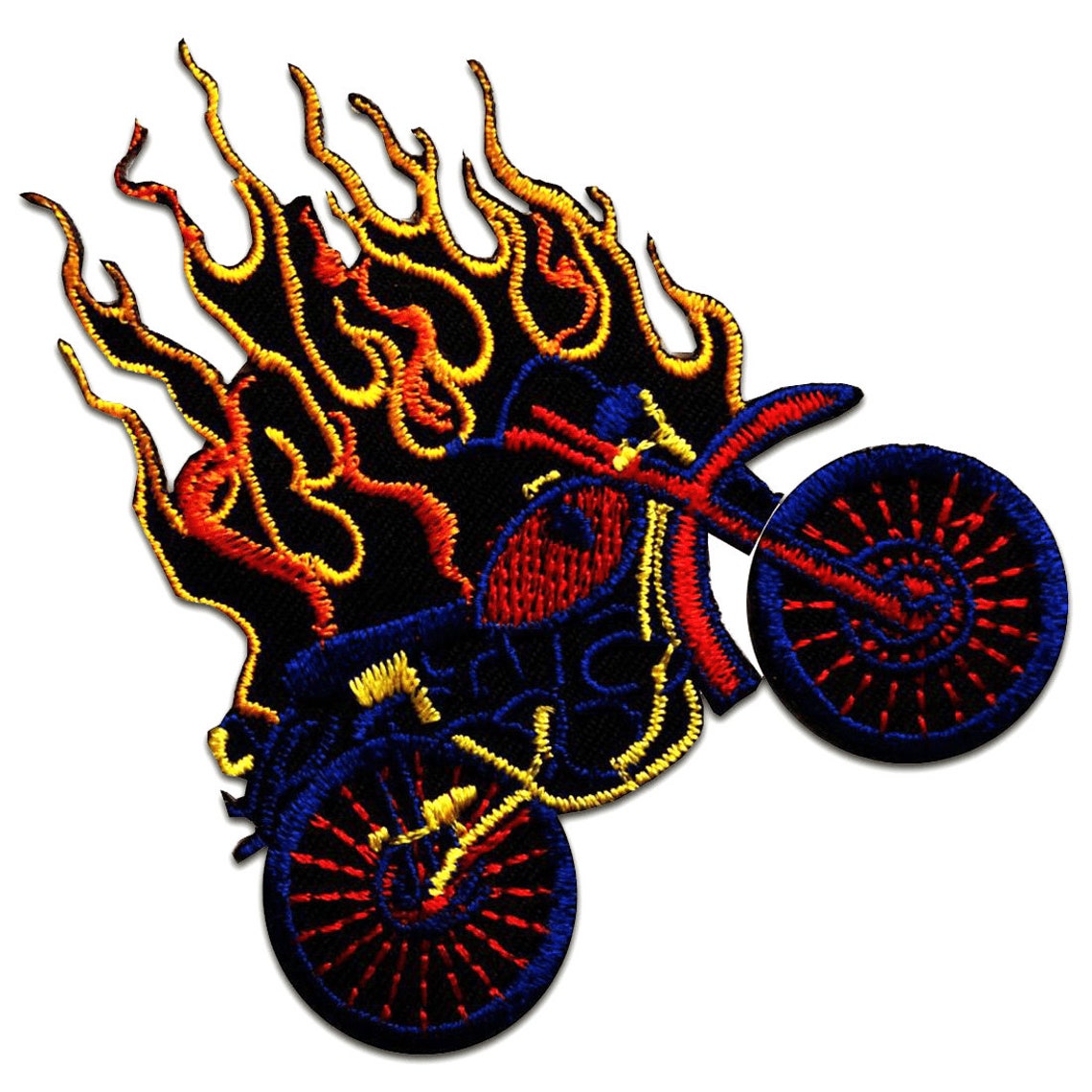 Iron on Patches - Motorbike Biker - Colorful - 7,4x8,8cm - Application ...