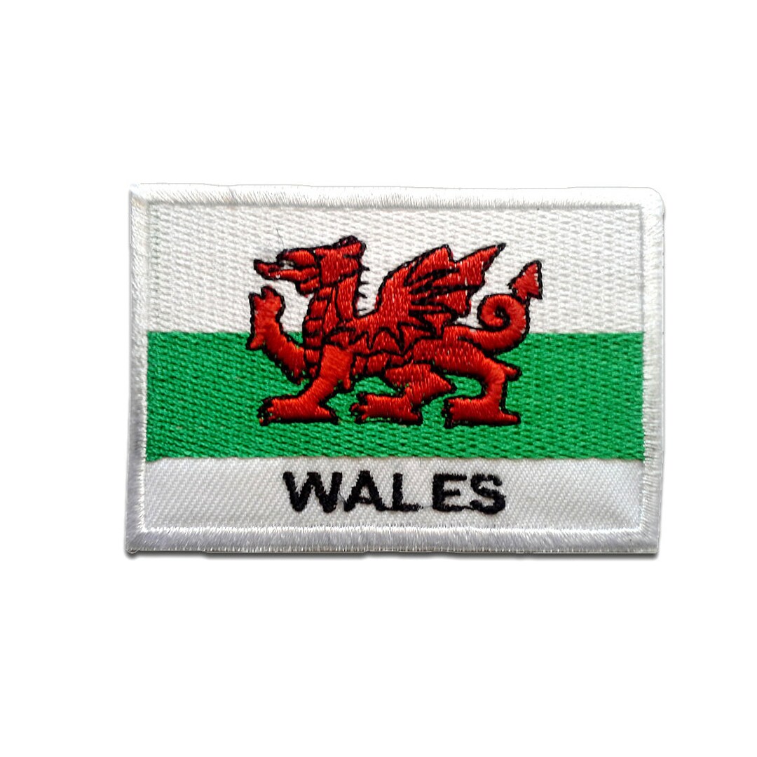 Iron on Patches - Wales Flag Banner - White - 5,3x7,5cm - Application Badges - Etsy