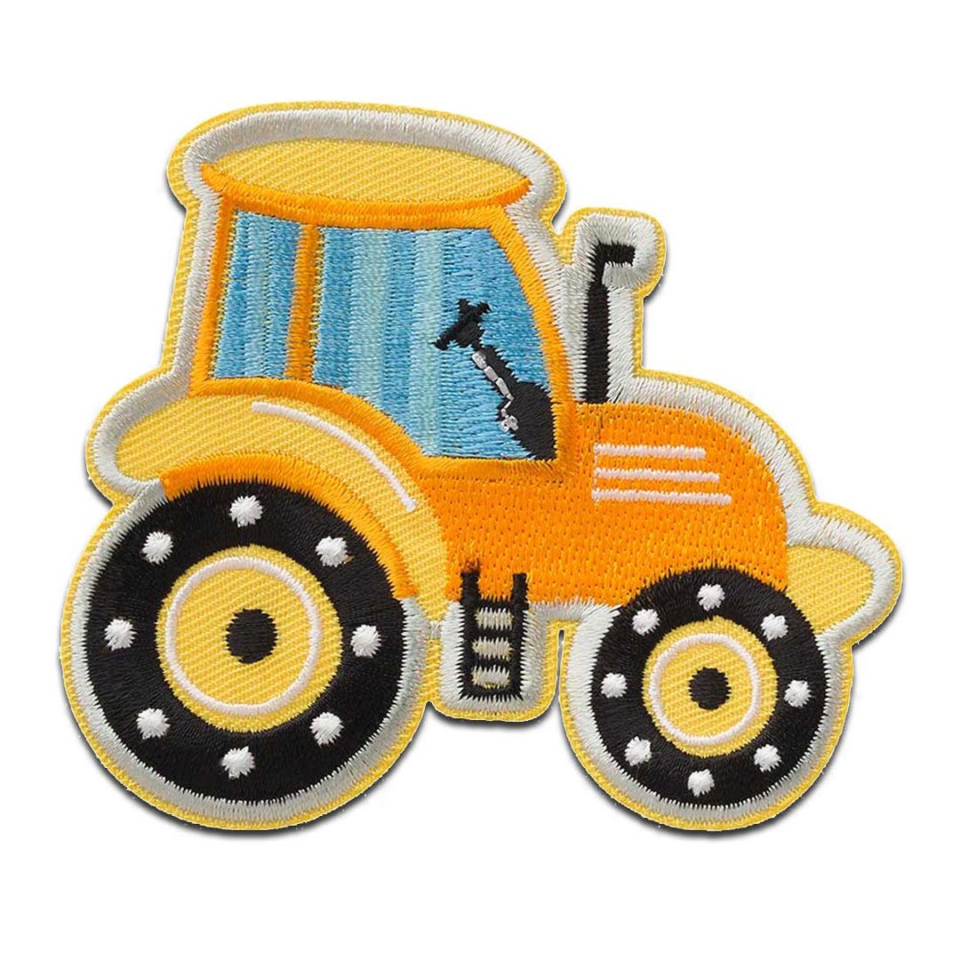 Yellow Tractor - Iron on Patches Adhesive Emblem, Size - 3.07 X 3.50 ...