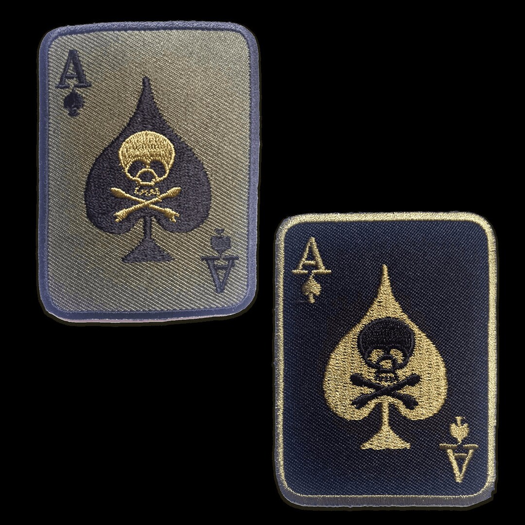 Poker Ace Skull Biker - Iron on Patches Adhesive Emblem Stickers ...