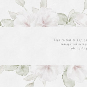 White Watercolor Floral Frame Watercolor Flower Clip Art - Etsy