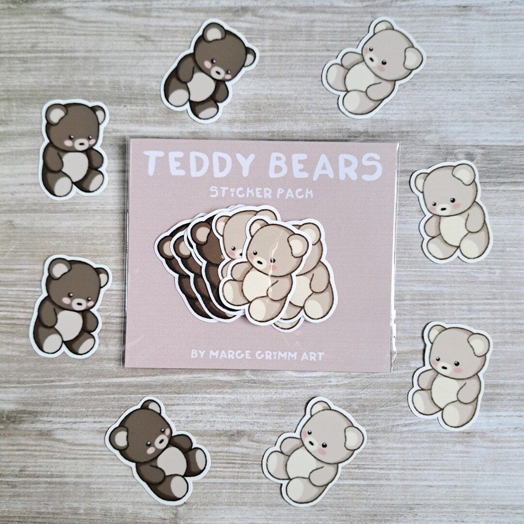 Teddy Bears Sticker Pack Sad Cute Plush Stationary Plushies - Etsy