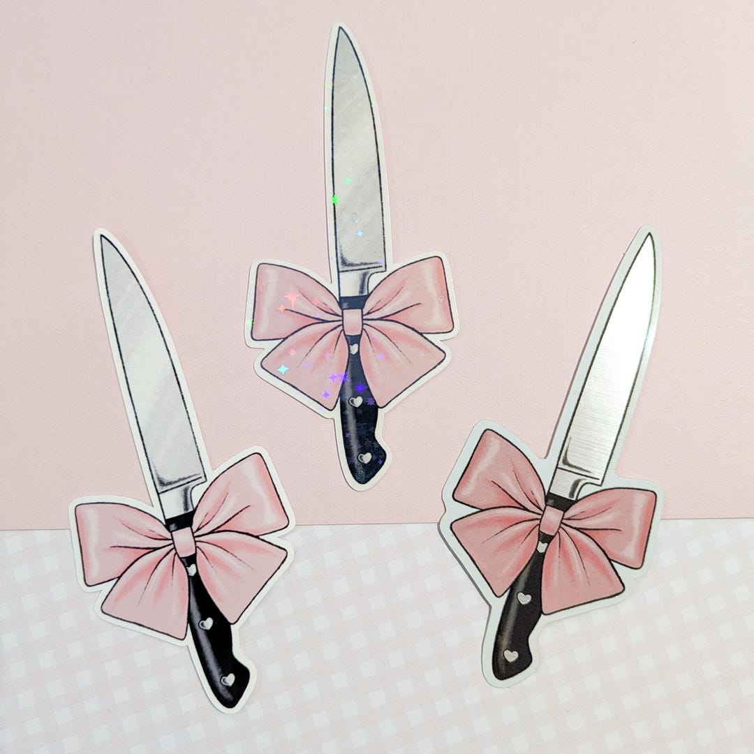 Cute but Dangerous Pretty Knife Sticker | Metallic, Glitter, Glossy ...