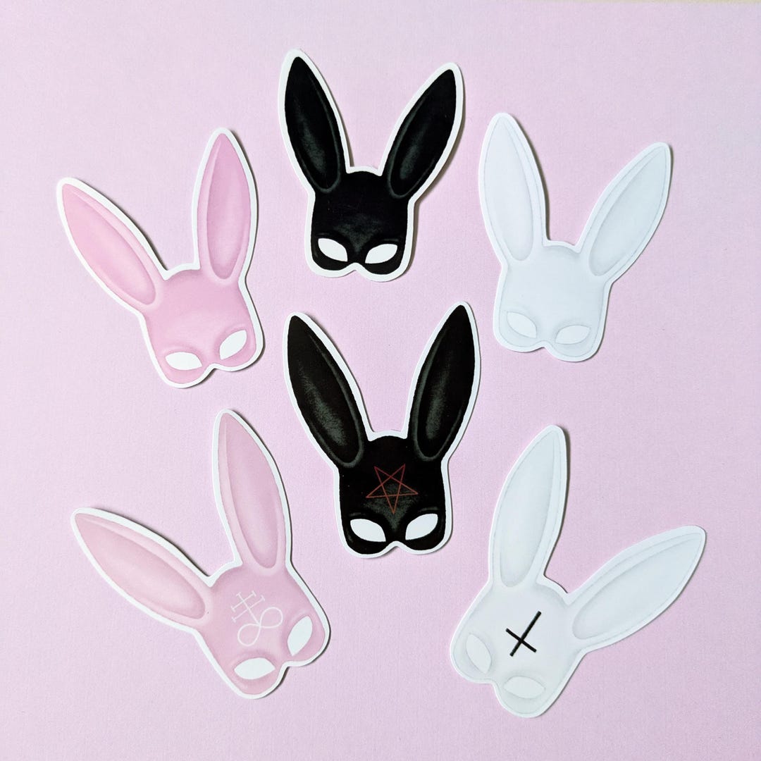 Bunny Mask Sticker | BDSM Satanic Symbol Petplay Fetish Halloween - Etsy