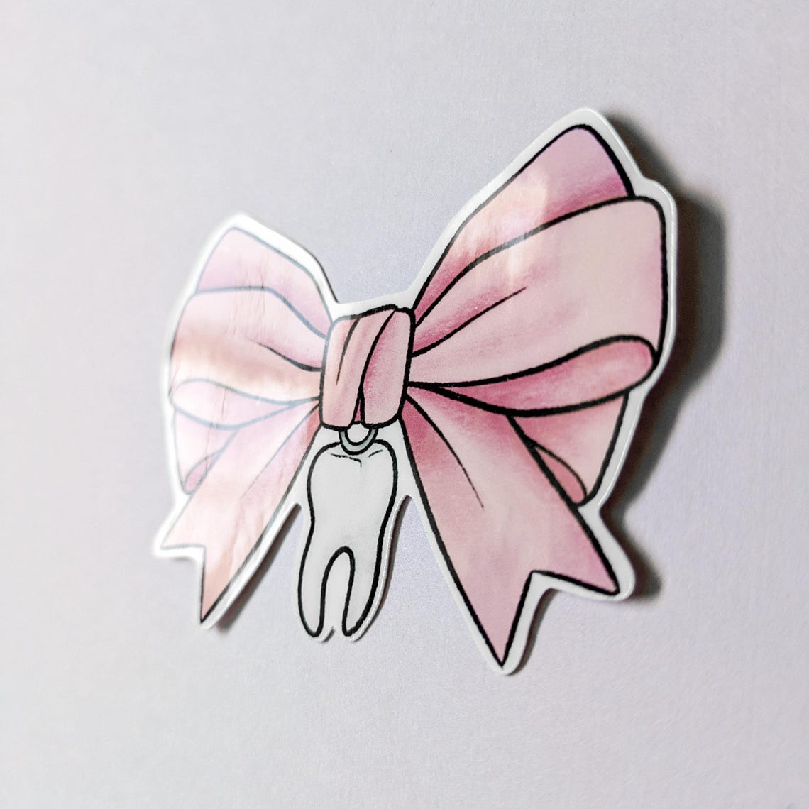 Tooth Bow Stickers | Glossy Sticker - Etsy