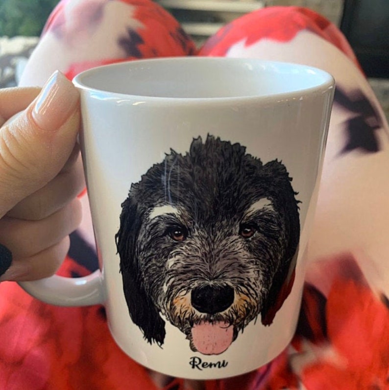 Dog Mug Personalized Dog Dad Gift Pet Custom Mug Portrait | Etsy