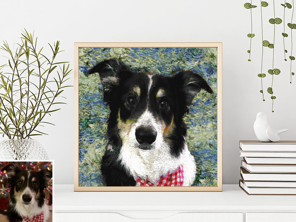 Van Gogh Dog Portrait Pet Portrait Van Gogh Portrait Print | Etsy