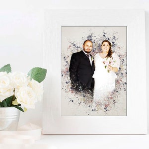 Wedding Couple Portrait From Photo, Special Anniversary Gift, Portrait ...
