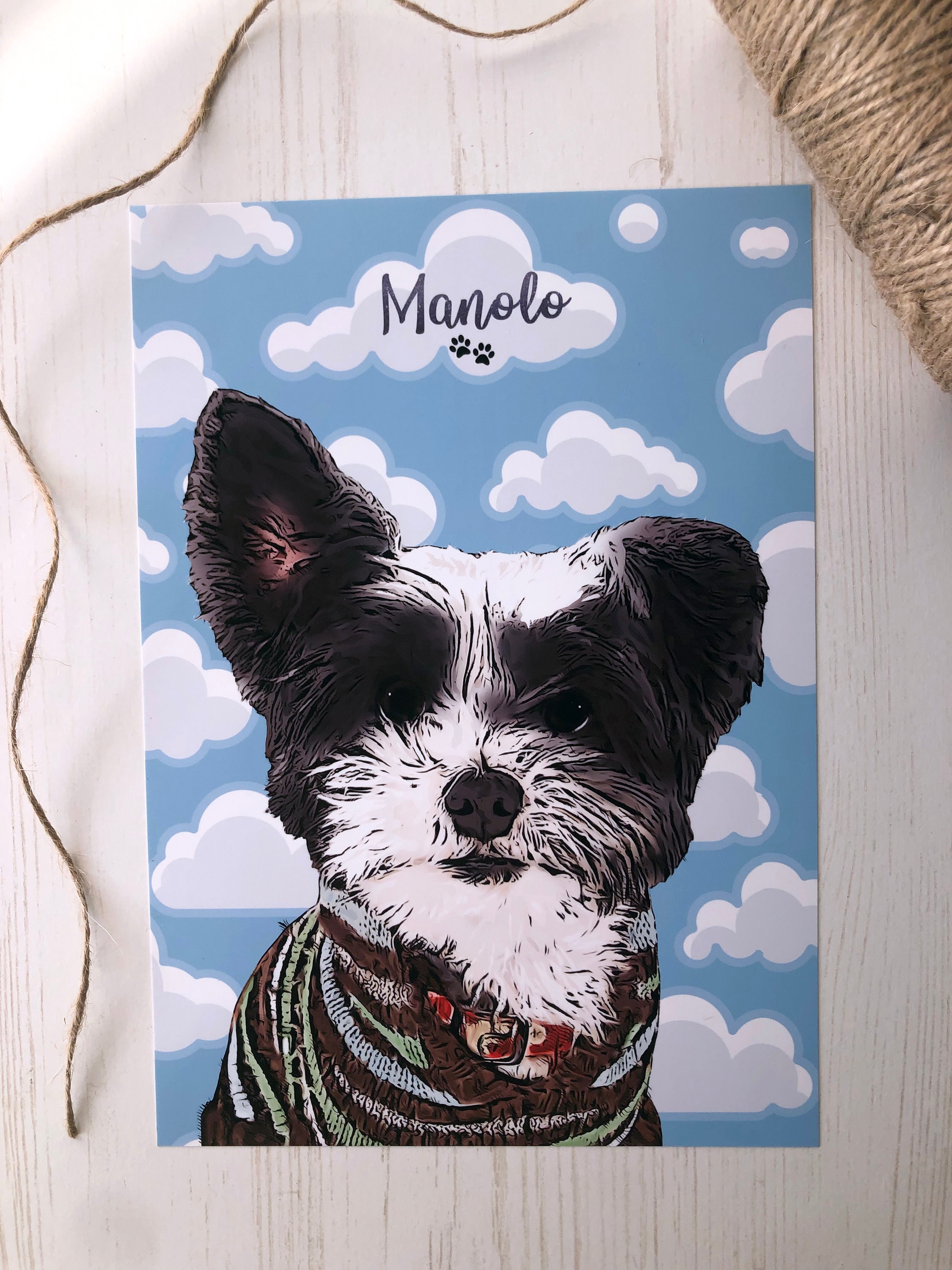 Funny Pet Portrait Custom Dog Portrait Portrait Print Pet | Etsy