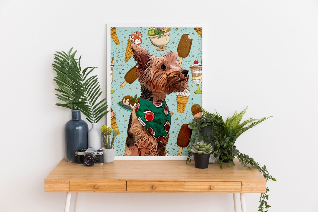 Funny Pet Portrait, Custom Dog Portrait, Portrait Print, Pet Print ...